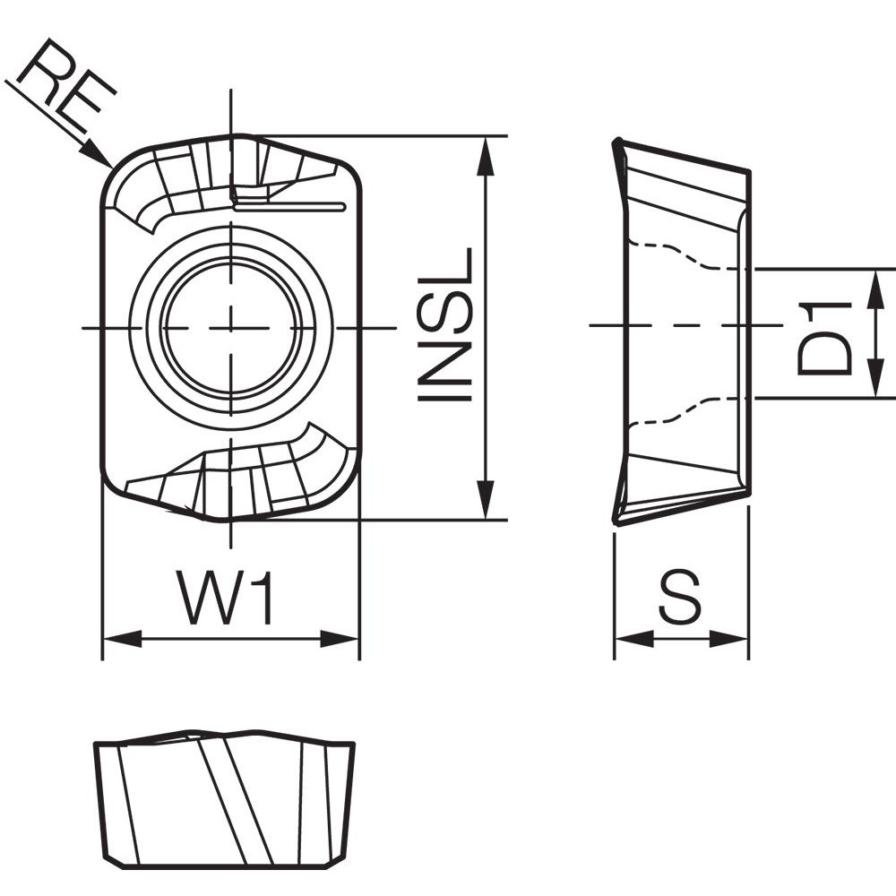 Kyocera - Milling Insert: ANSI LPGT010210ERGMPR1535, ISO LPGT010210ER ...
