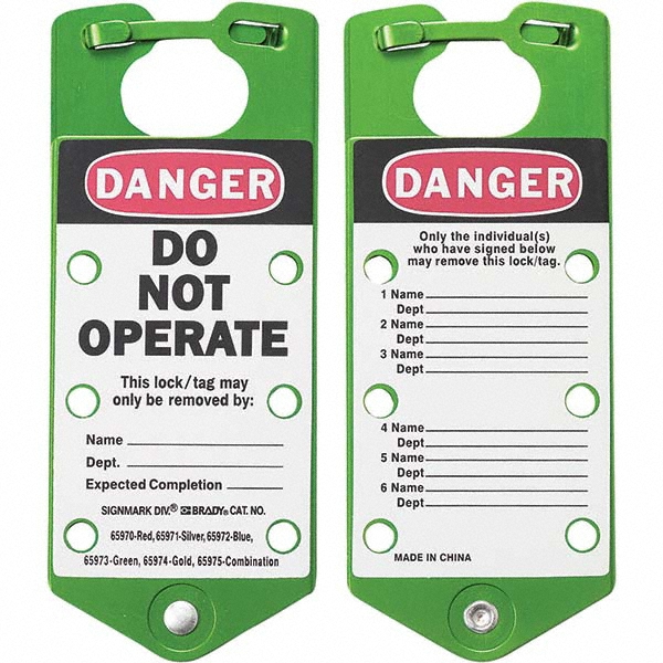 Brady - Lockout Hasp: Snap-On Hasp, Single Jaw, 6 Padlocks | MSC Direct