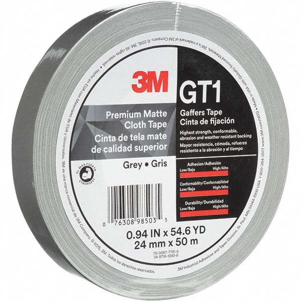 3M 50m X 24mm X 11 Mil Gray Cotton Cloth Gaffers Tape 16991424 