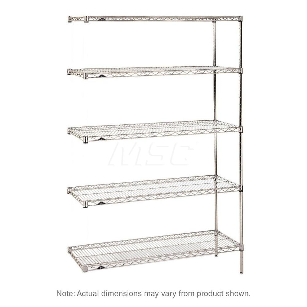 Metro - Add-On Unit Wire Shelving: 5 Shelves | MSC Direct