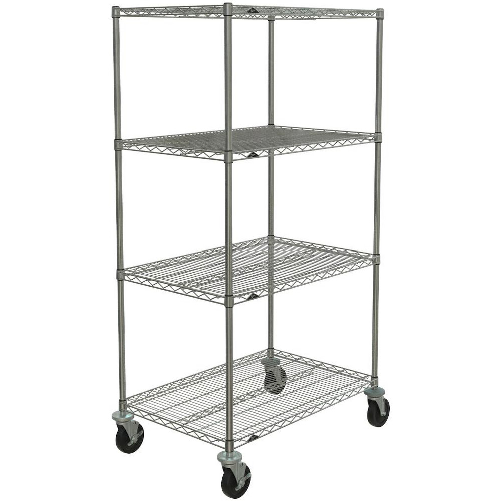 Metro - Mobile Unit Wire Shelving: 4 Shelves | MSC Direct