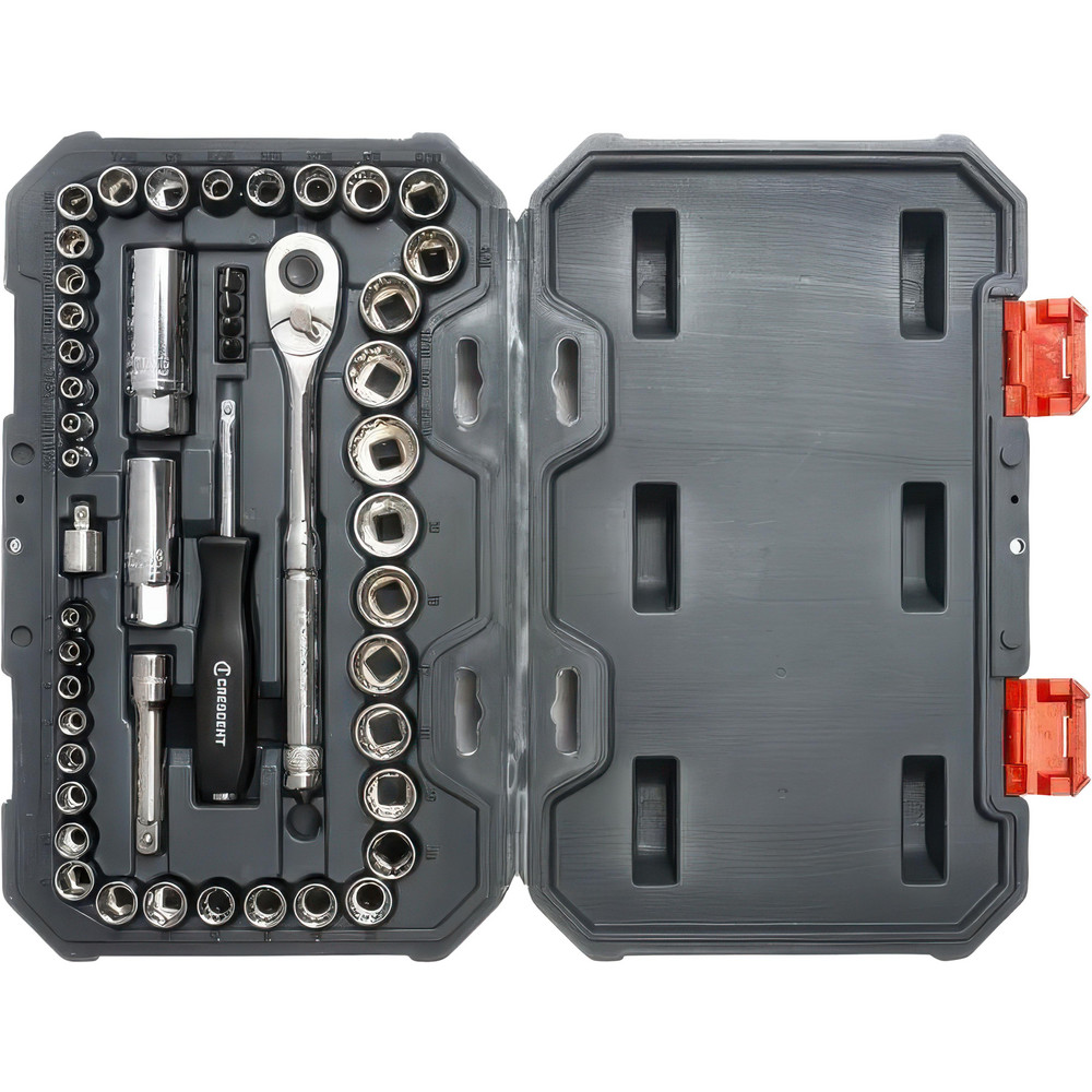 Crescent - Socket Set: Standard, 50 Pc, 1/4, 3/8" Drive, 5/32 to 5/32 ...