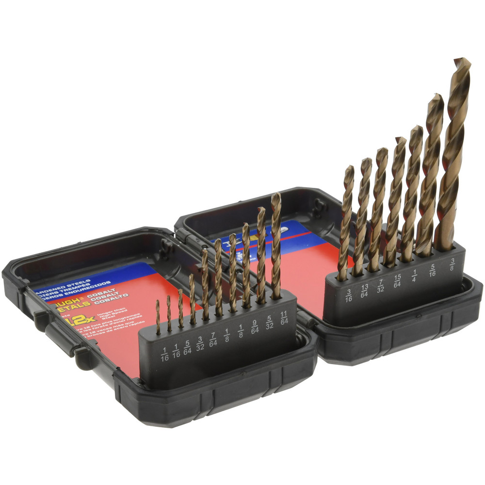 Mibro - Drill Bit Set: Jobber Length Drill Bits, 17 Pc, 0.0625" to 0. ...