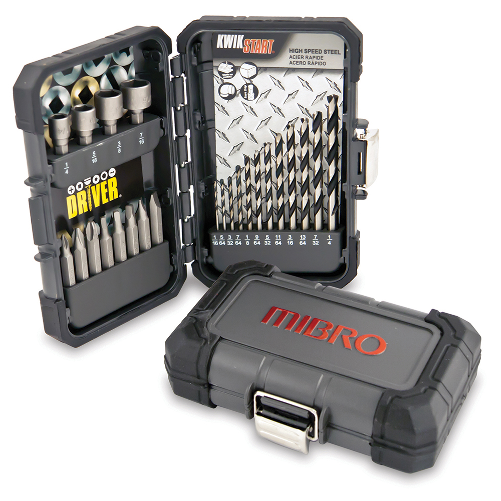 Mibro - Drill Bit Set: Twist Drill Bits, 24 Pc, 0.0625" to 0.25" Drill ...