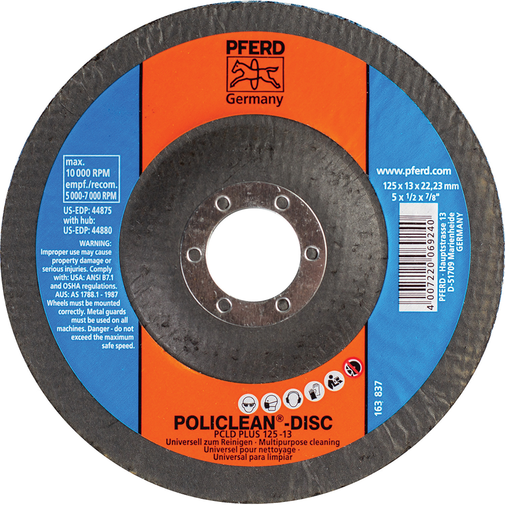 PFERD - Deburring Disc: 5" Dia, 7/8" Hole, Aluminum Oxide | MSC Direct