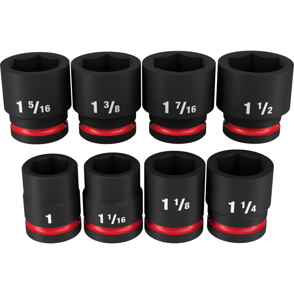 Milwaukee Tool - Socket Set: Standard, 8 Pc, 3/4" Drive, 1 to 1-1/2 ...