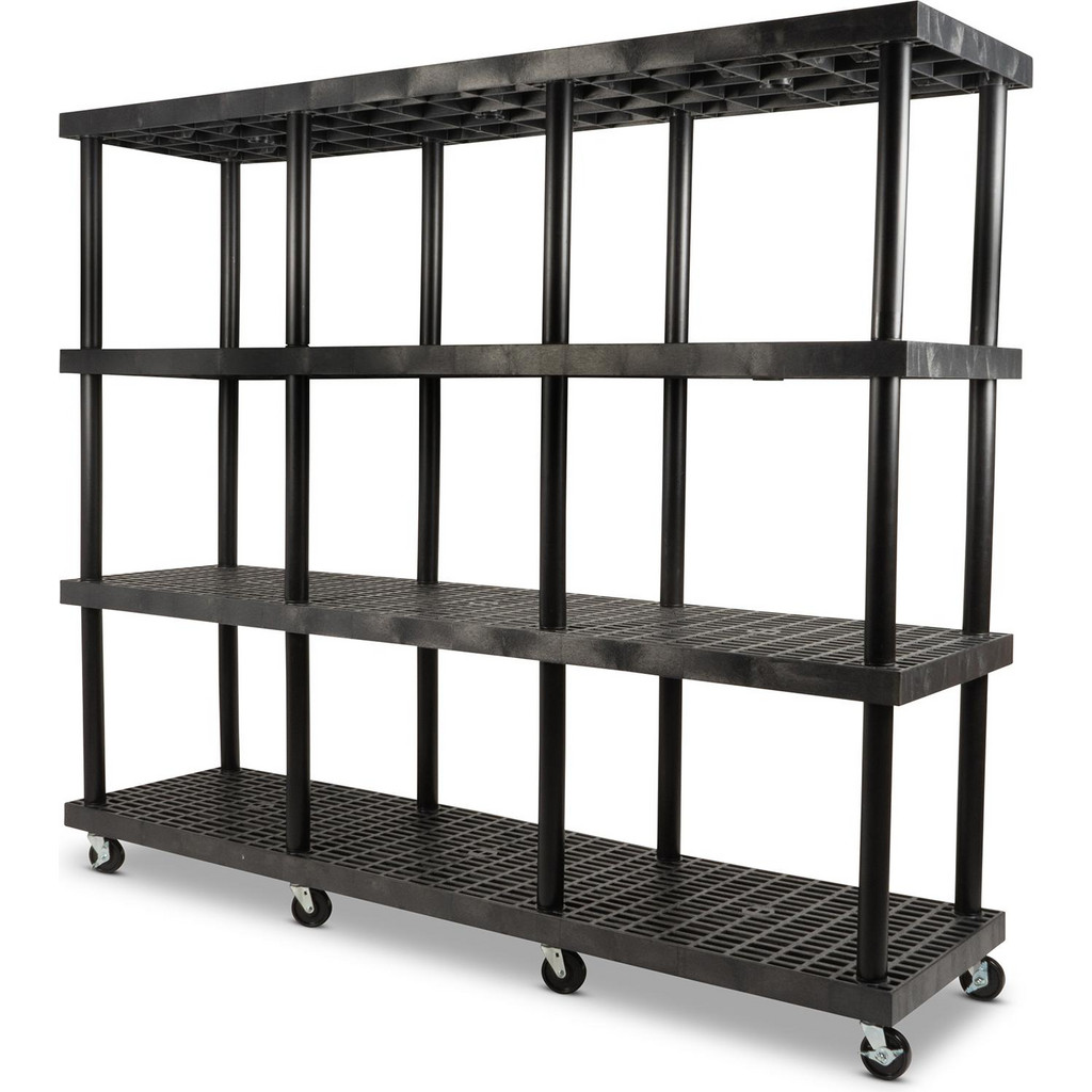 SPC Industrial - Shelf Utility Cart: 80" Long, 24" Wide, HDPE, 1200 lb ...