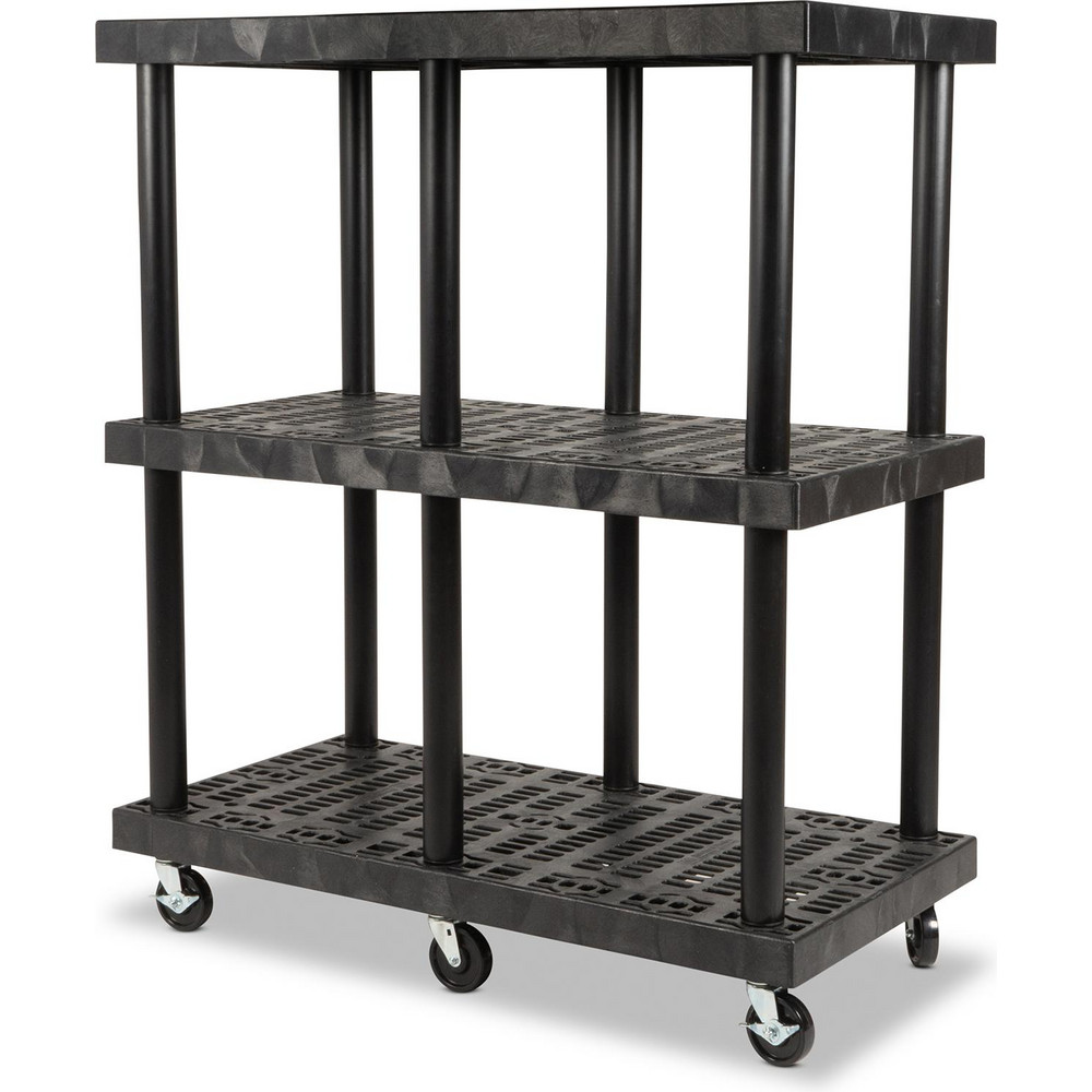 SPC Industrial - Shelf Utility Cart: 48" Long, 24" Wide, HDPE, 750 lb ...