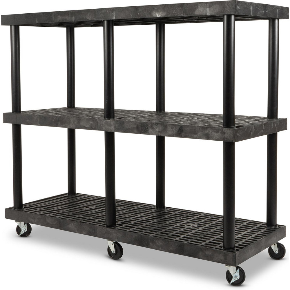 SPC Industrial - Shelf Utility Cart: 66" Long, 24" Wide, HDPE, 900 lb ...