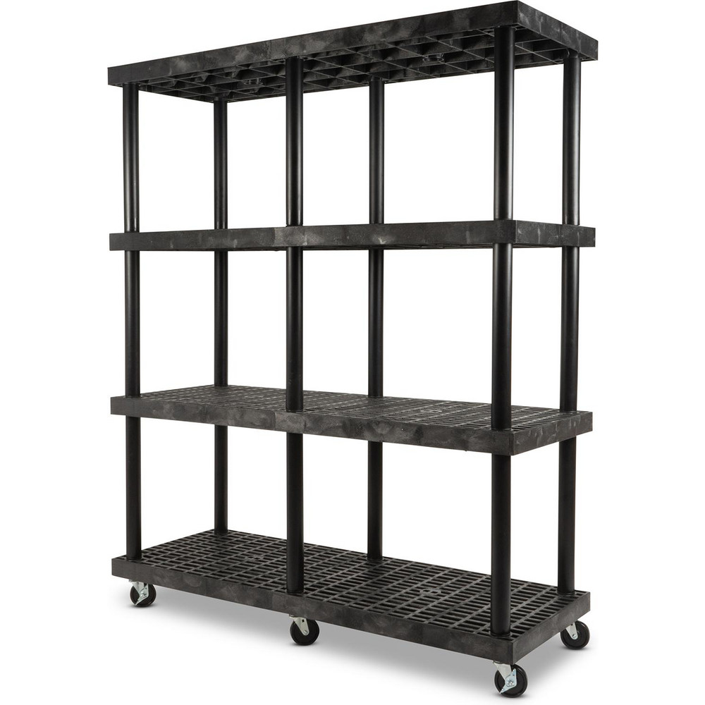 SPC Industrial - Shelf Utility Cart: 66" Long, 24" Wide, HDPE, 900 lb ...