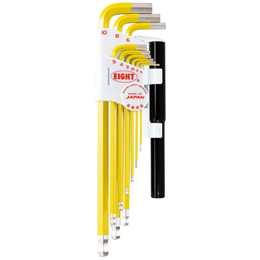 Eight Tool - Hex Key Sets: Ball End: Yes; Handle Type: L-Handle, Color ...