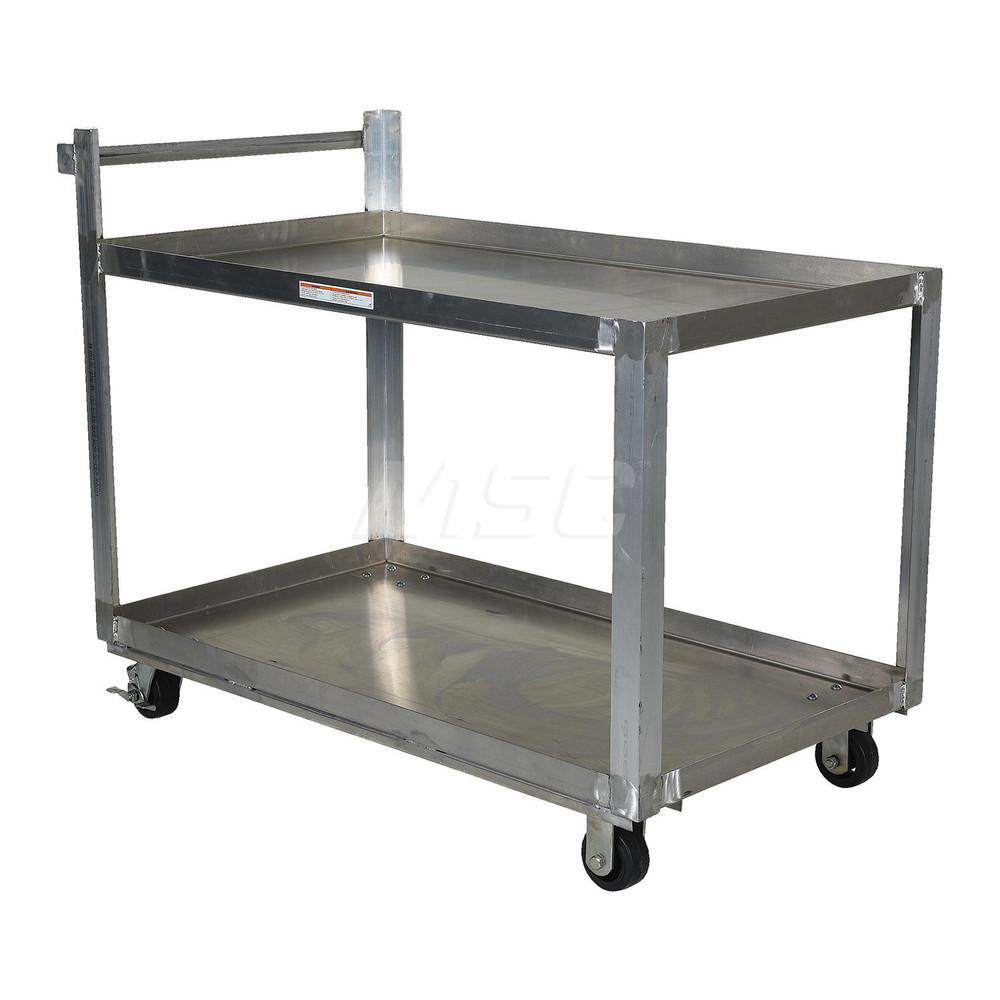 Vestil - Service Utility Cart: 42-1/4" Long, 27-7/8" Wide, Aluminum ...