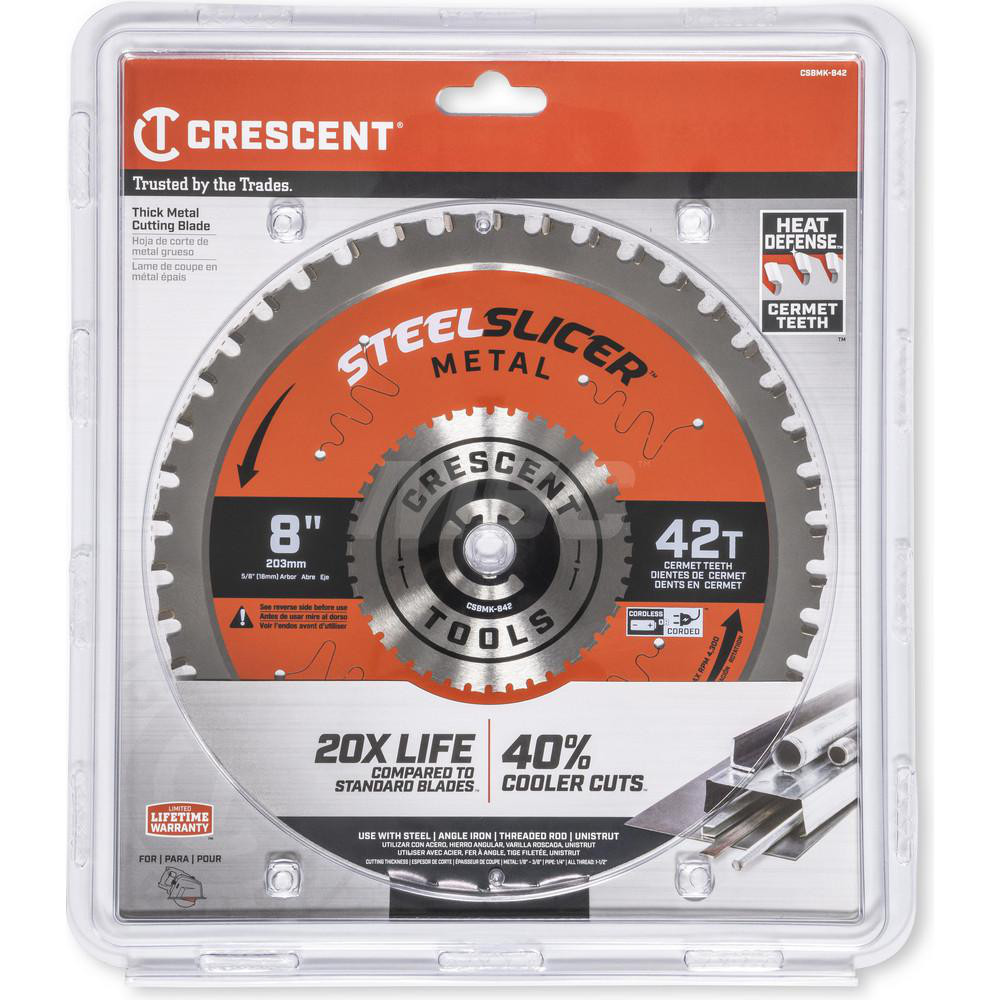 Crescent - Wet & Dry Cut Saw Blade: 8" Dia, 5/8" Arbor Hole, 0.079 ...