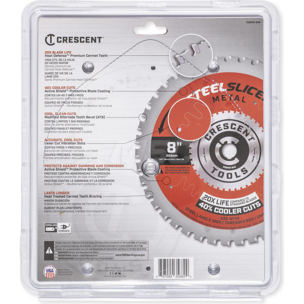 Crescent - 8" x 42-Tooth SteelSlicer? Thick Metal Circular Saw Blade ...