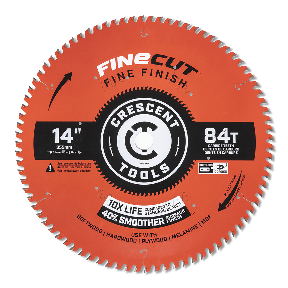Crescent - Wet & Dry Cut Saw Blade: 14" Dia, 1" Arbor Hole, 0.118" Kerf ...