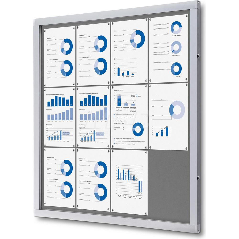Showdown Displays - Bulletin Board: 38" Width, 40" Height, Gray | MSC ...