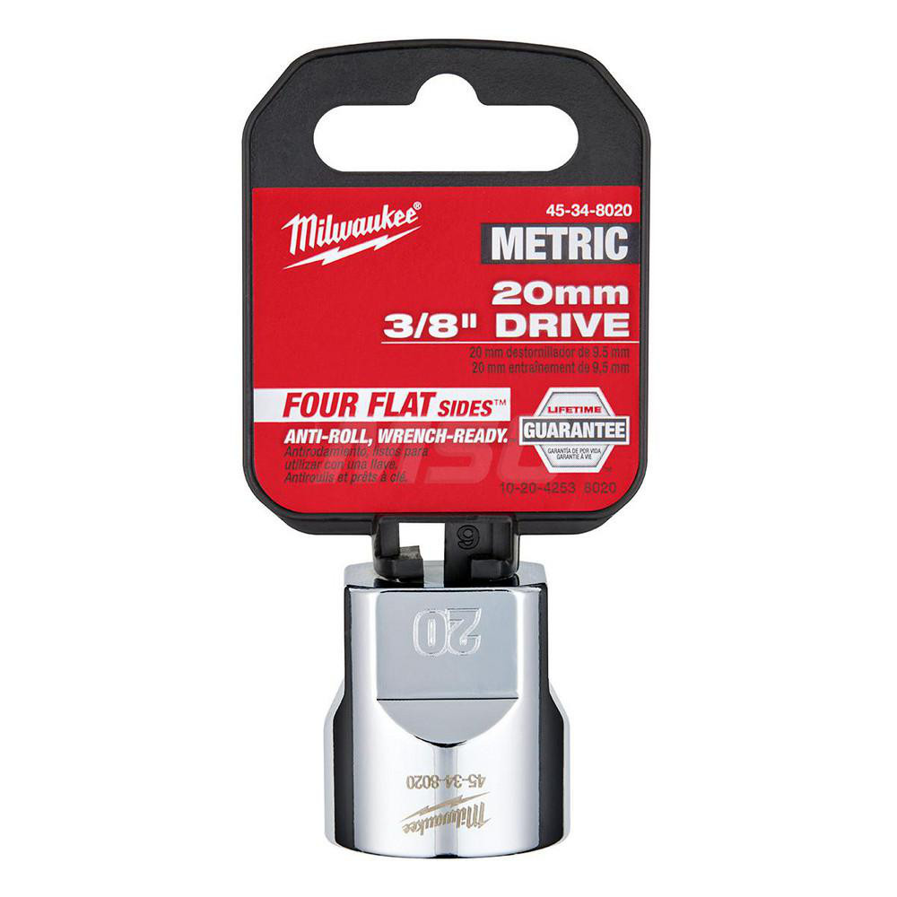 Milwaukee Tool - Standard Hand Socket: 3/8" Drive, 20.00 mm Socket, 6 ...