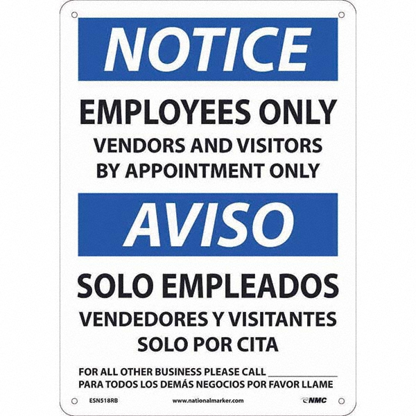 AccuformNMC - Sign: Rectangle, Notice, Notice - Employees Only Vendors ...