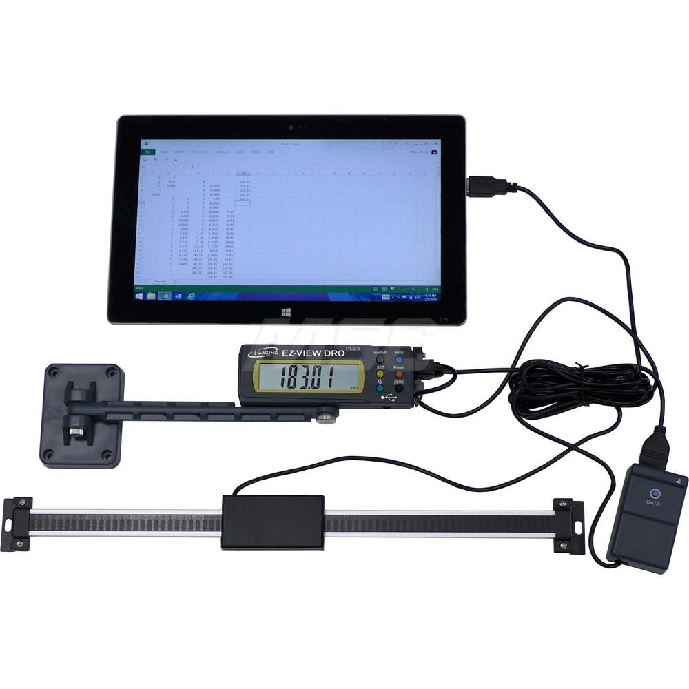iGaging - DRO Linear Scale: 6" Max Measuring, 0.000500" Resolution, 8 ...
