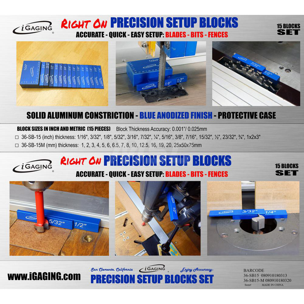 Igaging Setup Block Sets Type Rectangular Squareness Per 1 Inch