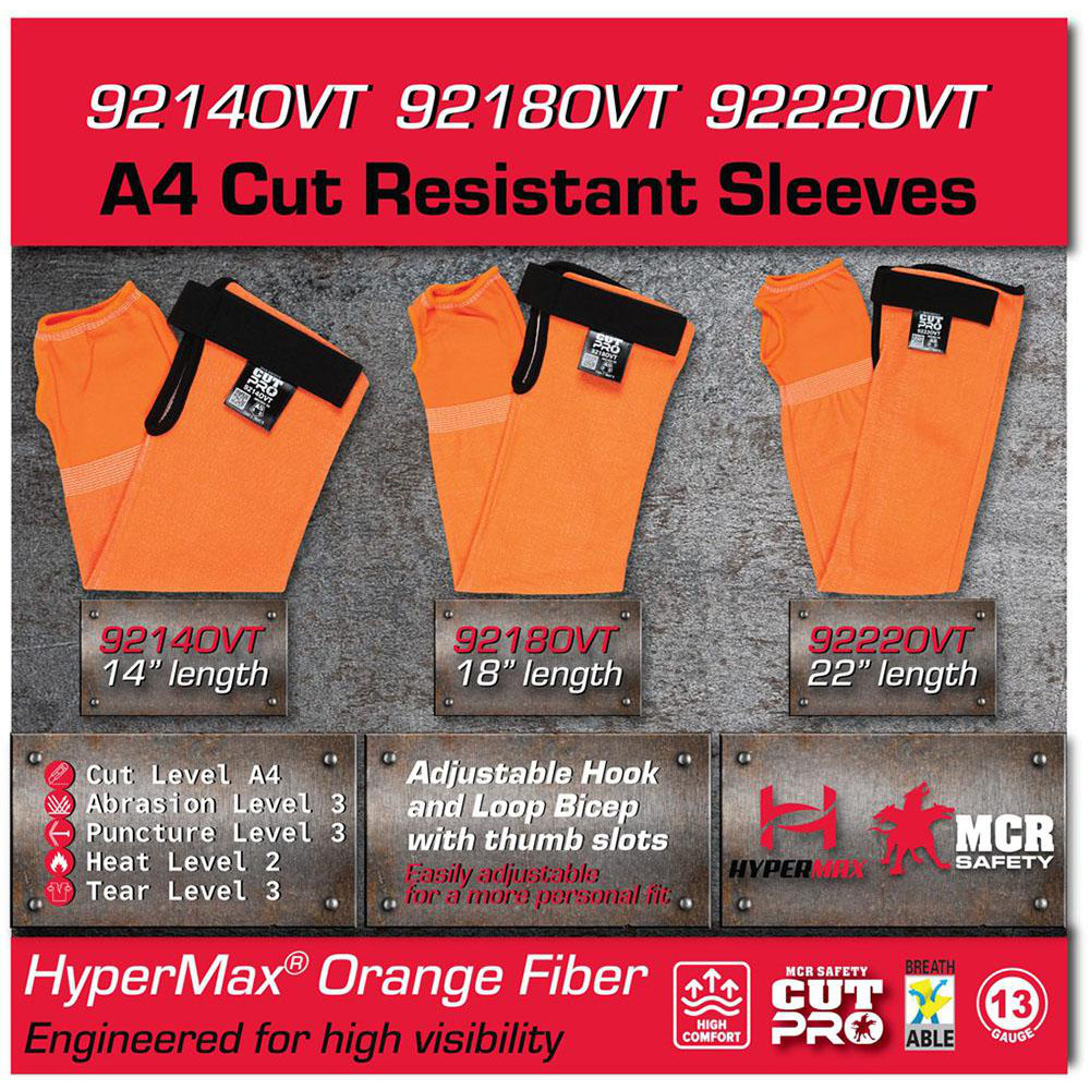 MCR Safety - Cut & Puncture-Resistant Sleeves: HPPE, High-Visibility ...