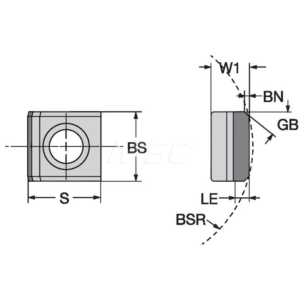 Sandvik Coromant - Milling Insert: ANSI 5B90N-0905H-PS2-NW CD07, ISO ...