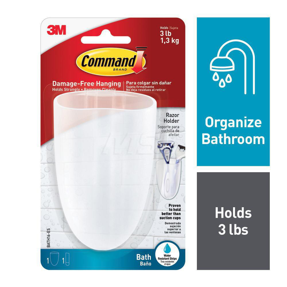 Command - Towel Holders: Material: Plastic; Holder Type: Razor Holder ...