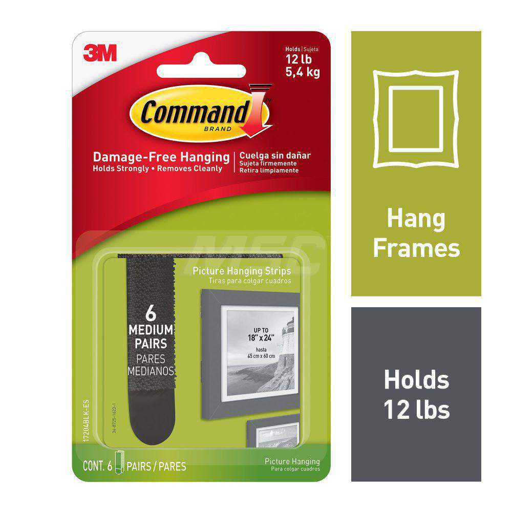 Command - 12LB CAP BLK 12/PK COMMAND PIC HANGING STRIP | MSC Direct