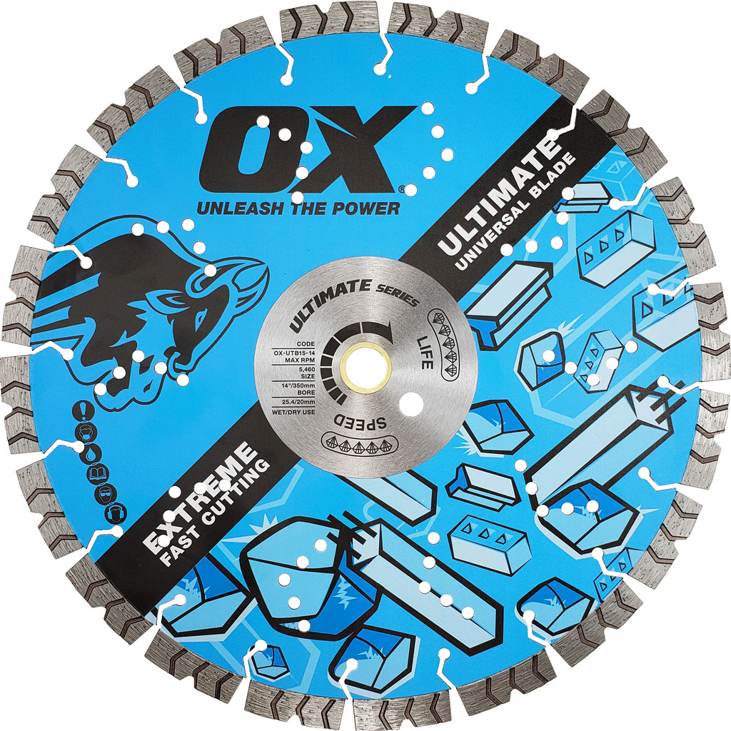 Ox Tools Wet Dry Cut Saw Blade 12 Dia 1 Arbor Hole MSC