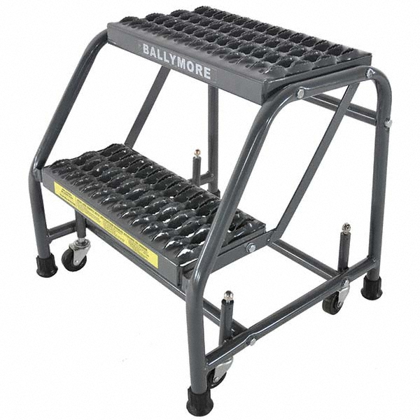 Ballymore - Steel 50 deg Incline Rolling Ladder: 19" Platform, 2 Step ...