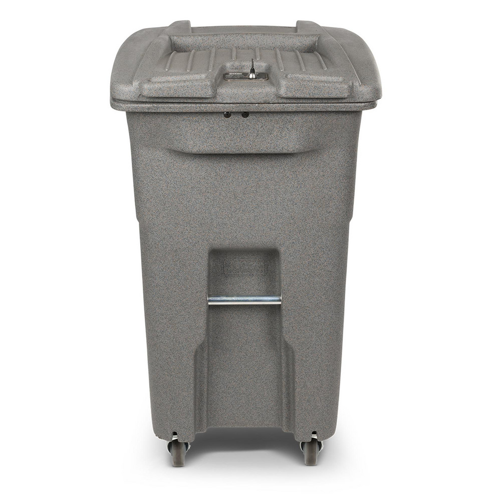 Toter - Rollout Decorative Trash Can: 64 gal, Rectangle, Gray | MSC Direct