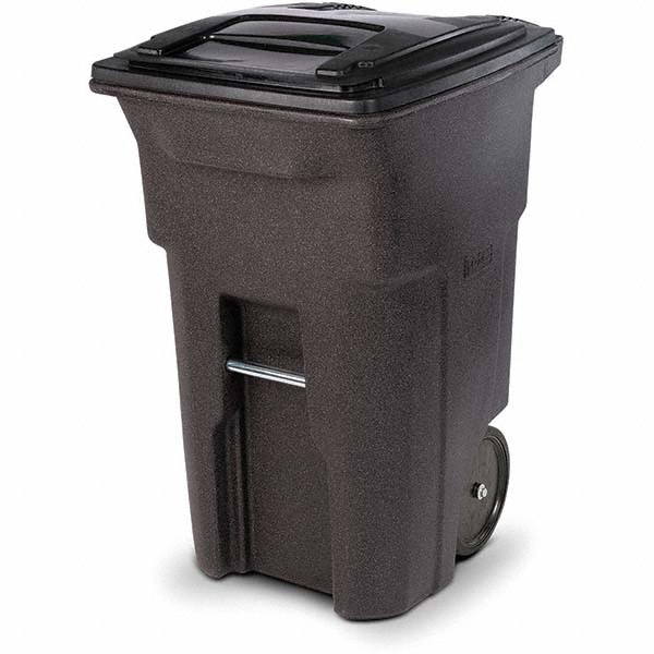 Toter - Rollout Trash Can: 64 gal, Rectangle, Brown | MSC Direct
