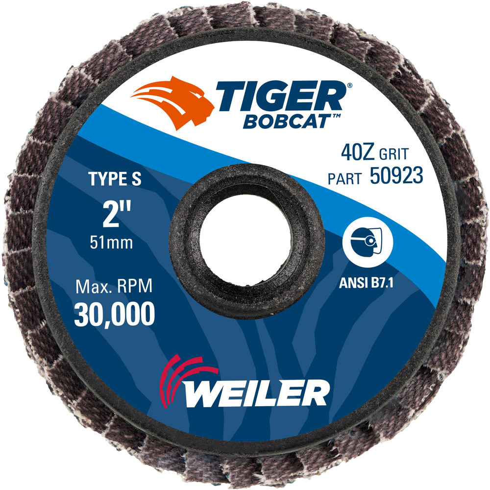 Weiler - Flap Disc: 2" Dia, Type S" Hole, 40 Grit, Zirconia Alumina ...