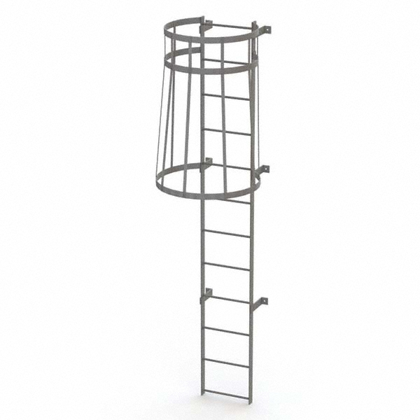 TRI-ARC - Steel Wall Mounted Ladder: 11.00" High, 12 Steps, 350 lb ...