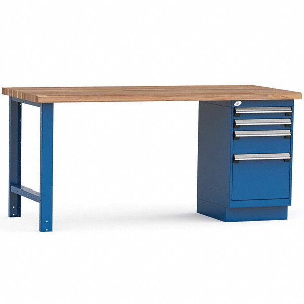 Rousseau Metal - Work Bench: 72" Wide, 30" Deep, 34" High, Laminate Top ...