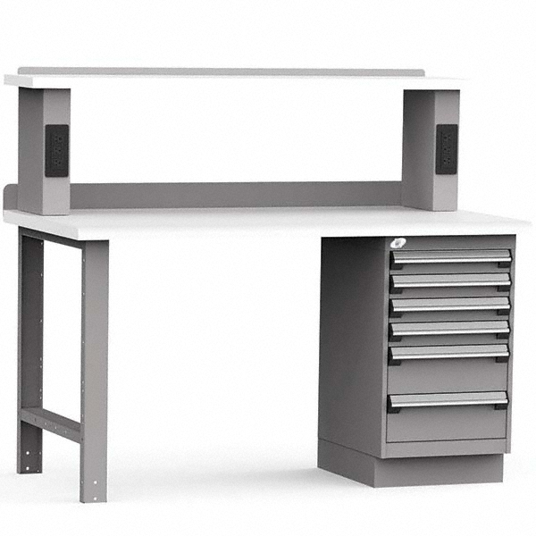 Rousseau Metal - Work Bench: 60" Wide, 30" Deep, 34" High, Laminated ...