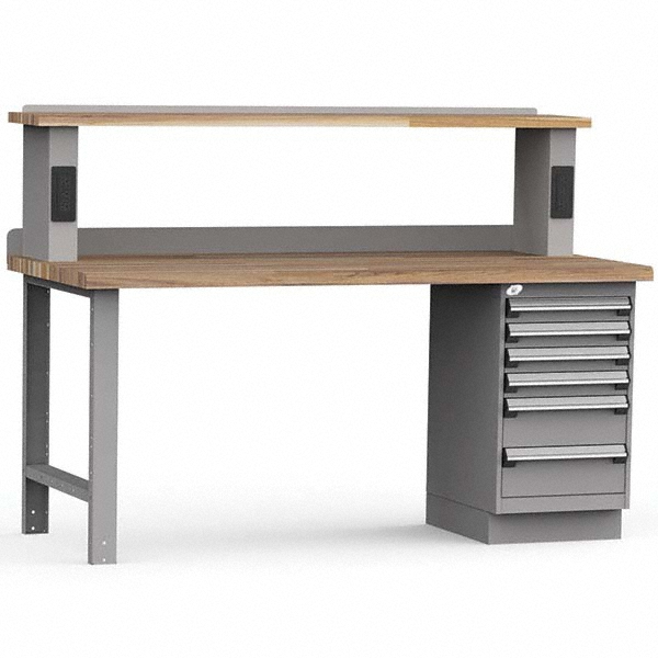Rousseau Metal - Work Bench: 72" Wide, 30" Deep, 34" High, Laminated ...