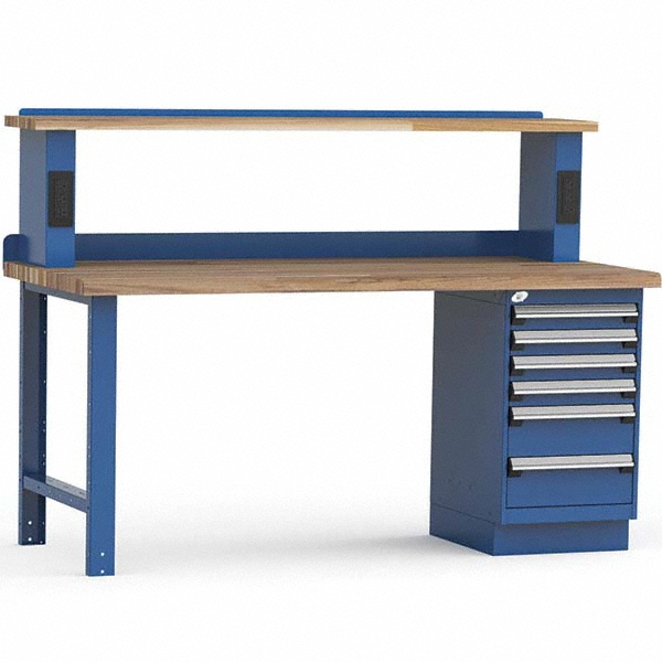 Rousseau Metal - Work Bench: 72" Wide, 30" Deep, 34" High, Laminated ...