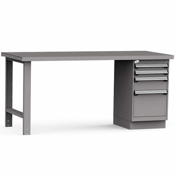 Rousseau Metal - Work Bench: 72" Wide, 30" Deep, 34" High, Steel Top ...