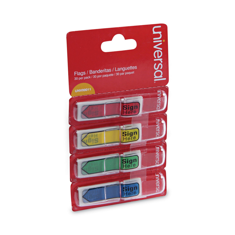 UNIVERSAL - Self-Stick Page Flags; Style: Flag; Color: Assorted ...