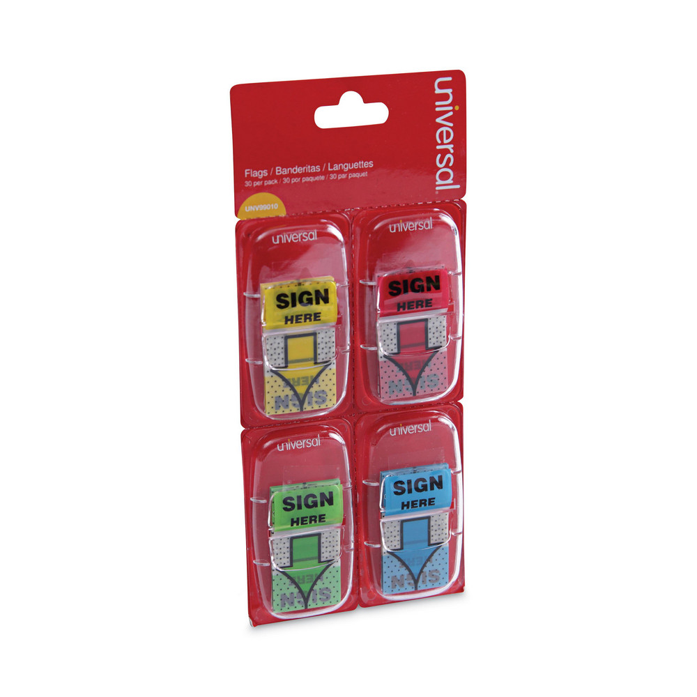 UNIVERSAL - Self-Stick Page Flags: Flag, Assorted, 1 in x 1-3/4 in, 120 ...