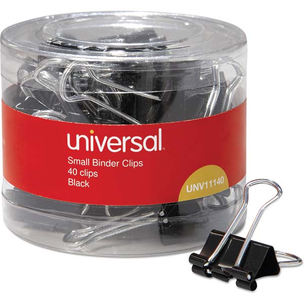 UNIVERSAL - Binder Clips: 0.75 in, Silver, Black, 0 | MSC Direct