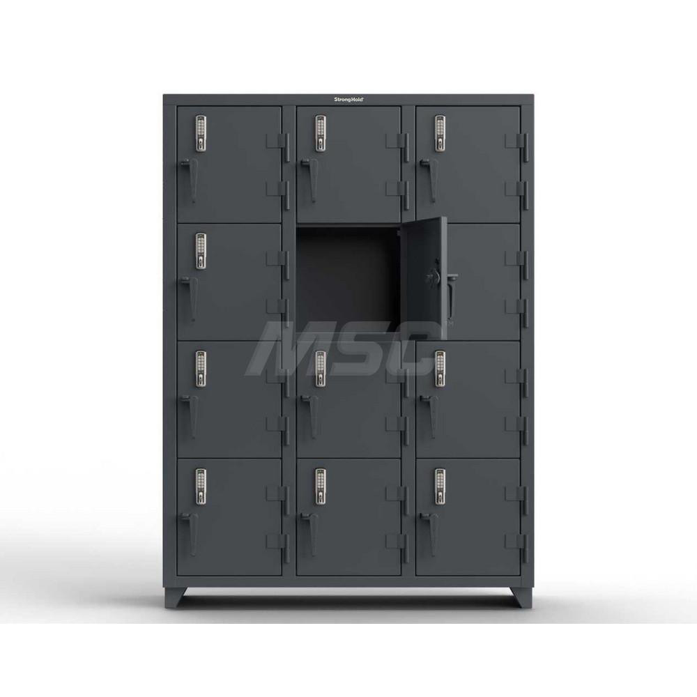 Strong Hold - 3-Wide Locker: 54" Wide, 18" Deep, 75" High, Electronic ...