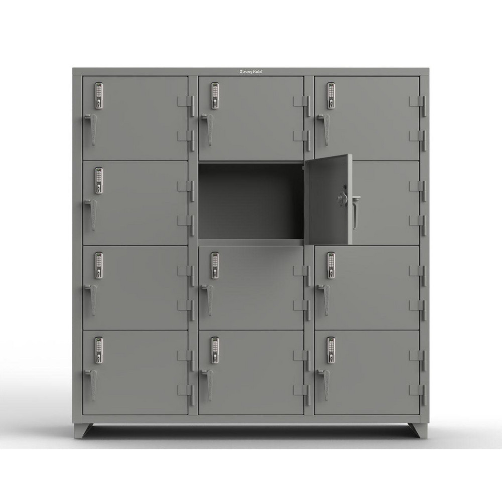 Strong Hold - 3-Wide Locker: 72" Wide, 24" Deep, 75" High, Electronic ...