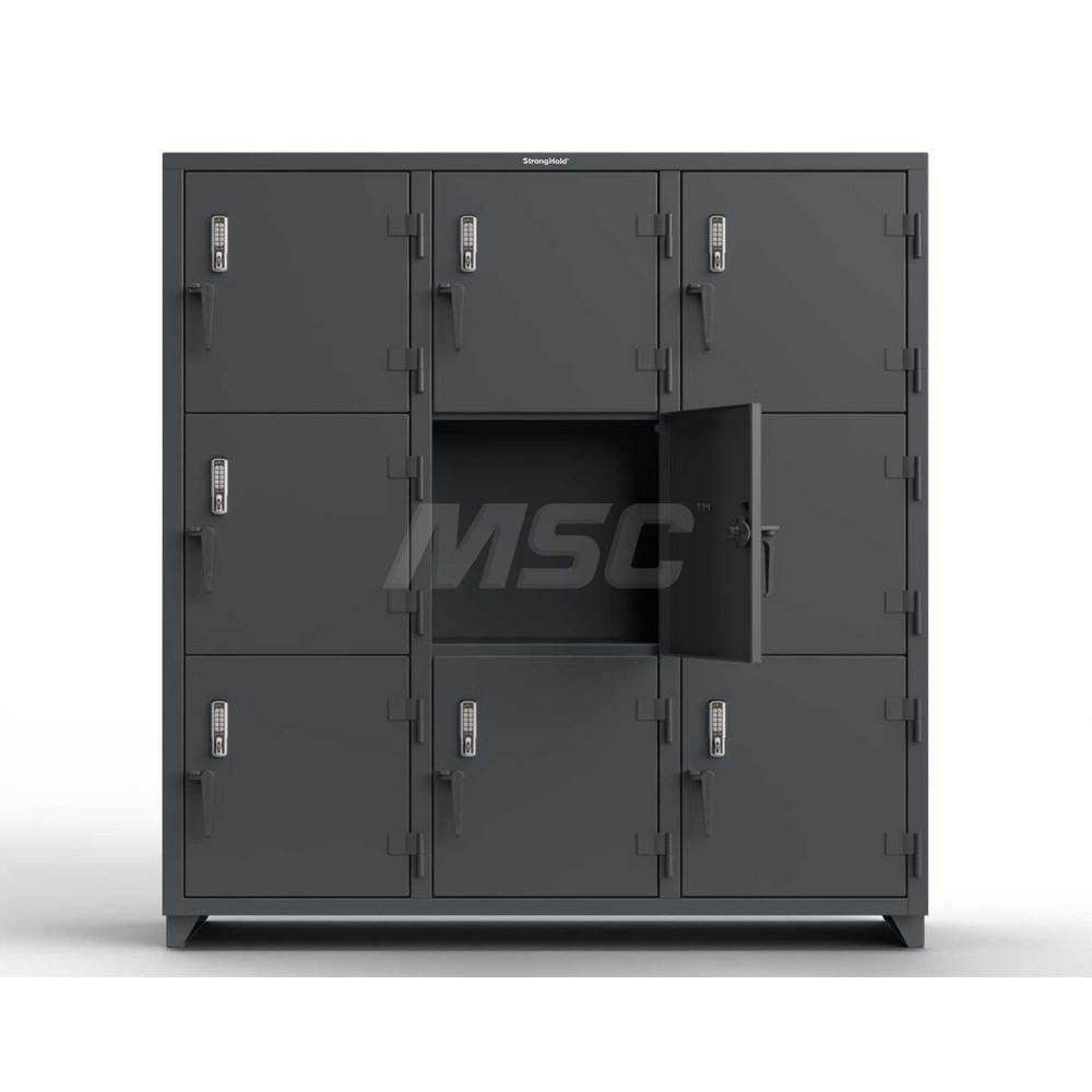 Strong Hold - 3-Wide Locker: 72" Wide, 24" Deep, 75" High, Electronic ...