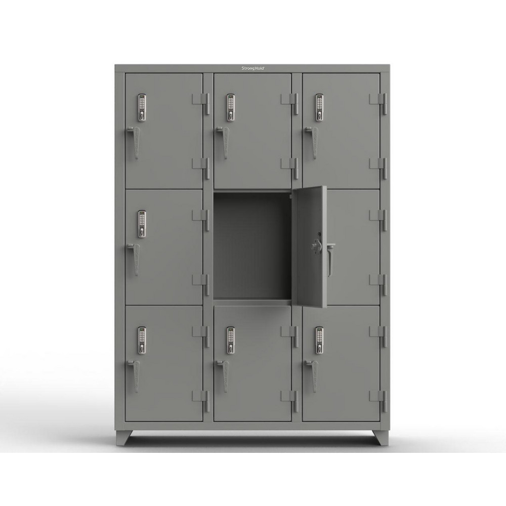 Strong Hold - 3-Wide Locker: 54" Wide, 18" Deep, 75" High, Electronic ...