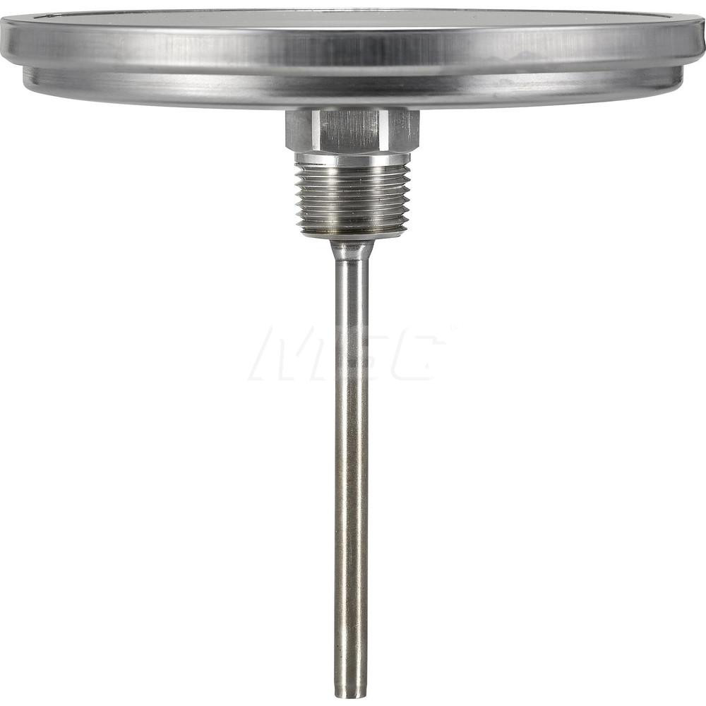 Ashcroft - Bimetal Dial Thermometer: 150 to 750 ° F, 5" Dial Dia, 6 ...