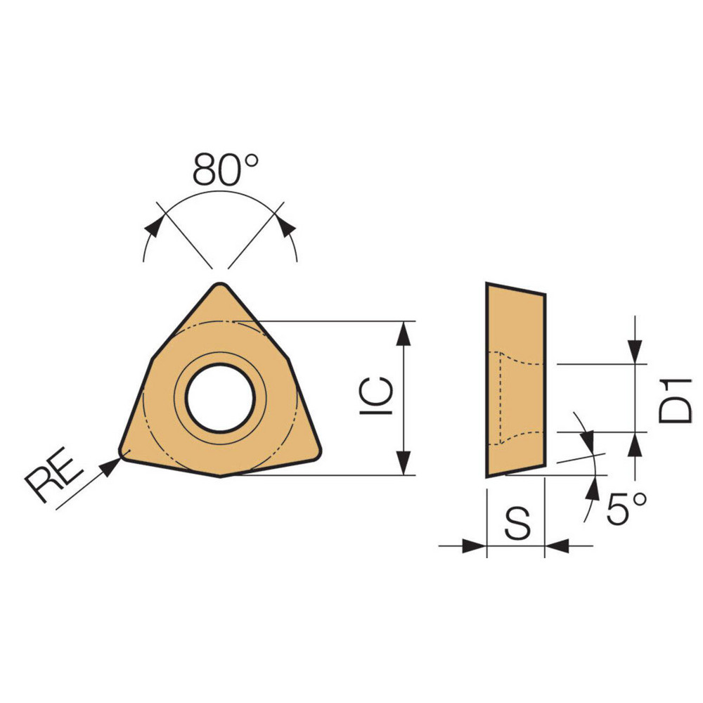 Kyocera - Boring Inserts: WBGT, 1211, Carbide, K20, K10 | MSC Direct