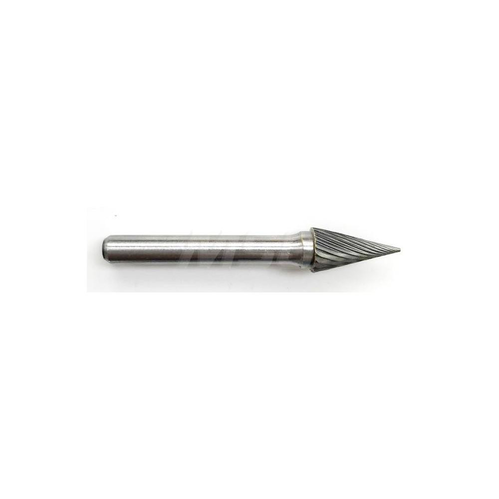 Hertel - SM-51, 1/4" Cut Diam, 1/8" Shank Diam, Carbide Single Cut Cone ...
