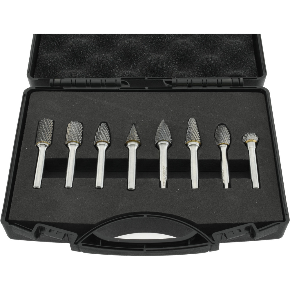 Hertel - 8 Pc Double Cut Burr Set with Cylinder | MSC Direct